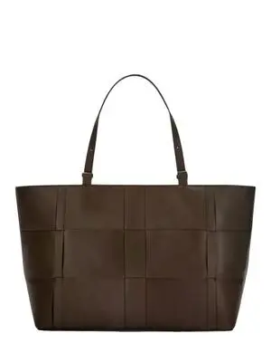 DEMELLIER Florence Woven Leather Tote Bag - Brown