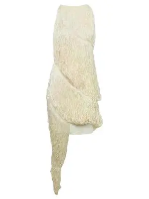Loewe Asymmetric Fringe Mini Dress - Neutrals