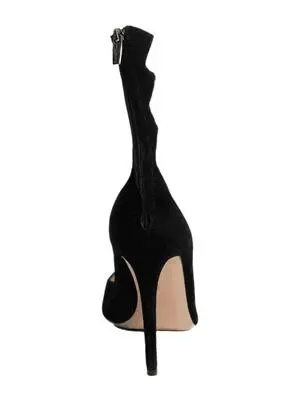 GIANVITO ROSSI Suede Lace-up Stiletto Sandals - Black
