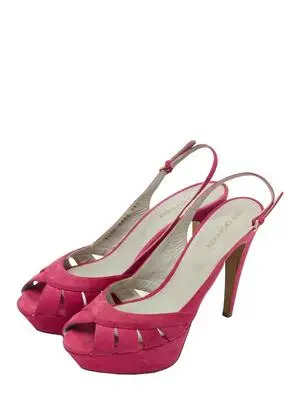 SERGIO ROSSI Peep-toe Platform Slingback Sandals - Pink
