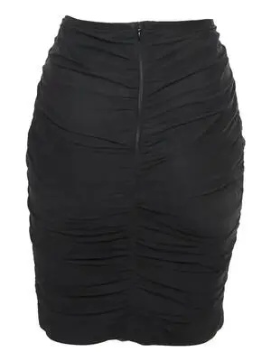 ARMANI Silk Ruched Mini Skirt - Black