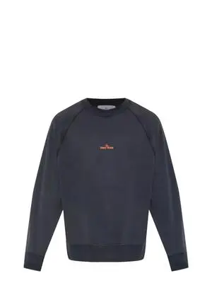 Stone Island Logo Print Raglan Sleeve Sweater - Grey