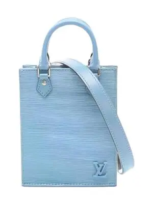 LOUIS VUITTON Epi Leather Petit Sac Plat Tote Bag - Blue