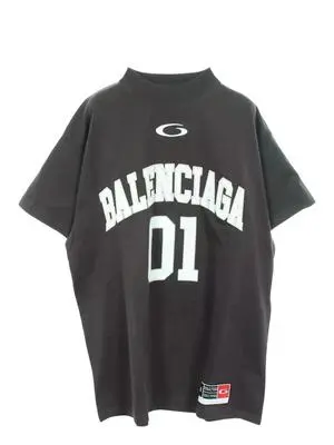 Balenciaga Logo Embroidered T-shirt - Grey