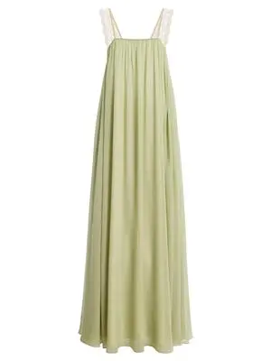 DE LA VALI Carmela Chiffon Maxi Dress - Green