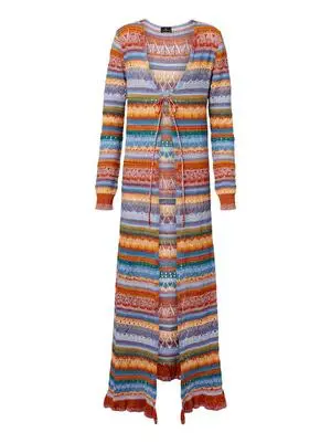 Etro Crochet Striped Cotton Cardigan - Multicoloured