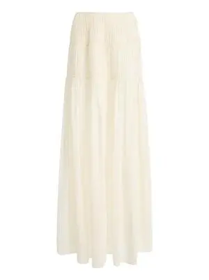 MORE NOIR Dani Cotton-silk Voile Maxi Skirt - Ivory