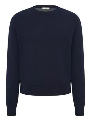 THE ROW Benji Cashmere Crew Neck Sweater - Navy