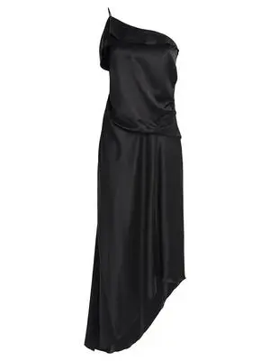 Camilla And Marc Silk Asymmetrical Maxi Dress - Black