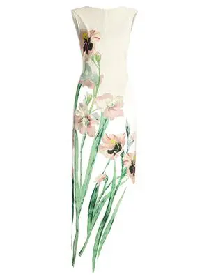 Erdem Floral Duchess Satin Maxi Gown - Multi