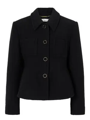 Chloé Wool-blend Bouclé Jacket - Black