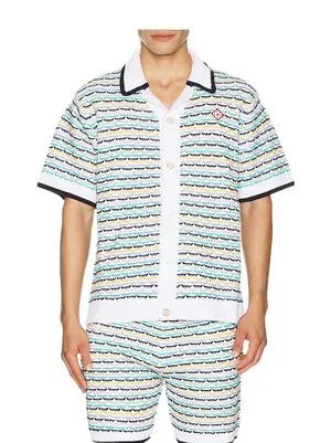 Casablanca Tuck Stitch Short Sleeve Shirt In . Also - Multi