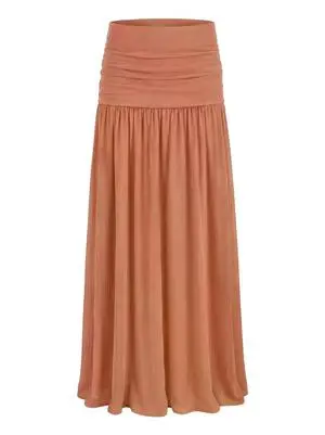 PETAR PETROV Petar Petrov Late Bloom Ruched Maxi Skirt Orange