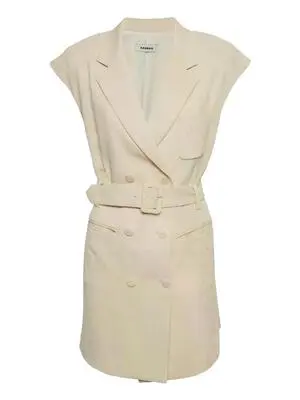 Sandro Belted Sleeveless Mini Dress - Neutrals