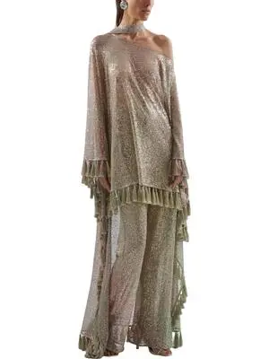 TALLER MARMO Marlene Sequin Trousers - Neutrals