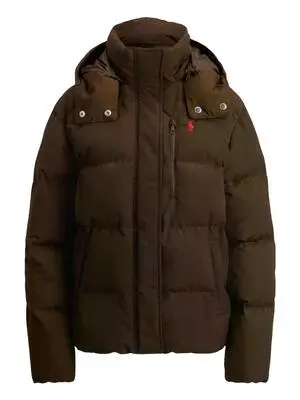 Polo Ralph Lauren Padded Jacket With Detachable Hood And Embroidered Logo - Brown