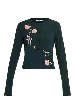 Erdem Floral Embroidered Cardigan - Green