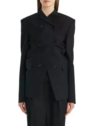 Khaite Double-breasted Jacket - Black