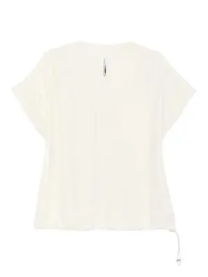 Liviana Conti Drawstring V-neck T-shirt - Neutrals