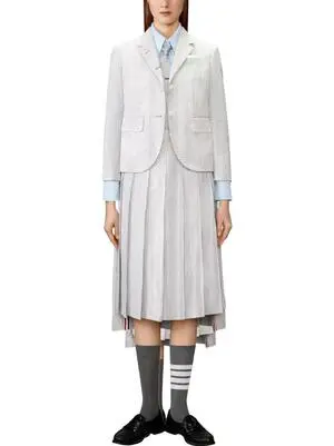 Thom Browne 4-bar Linen Shirt - Blue