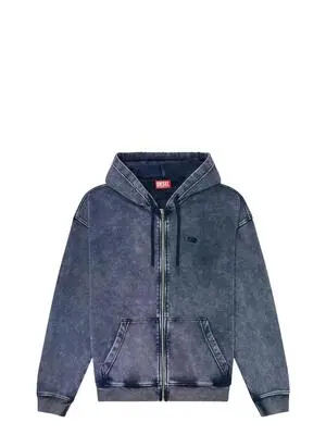 DIESEL® S-boxt-hood-zip-den Sweater - Blue