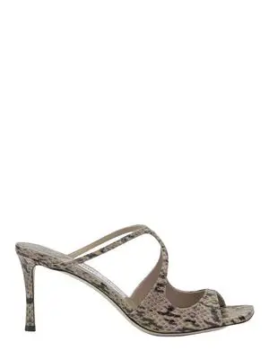 JIMMY CHOO Jimmy Choo Anise Snakeskin Effect Sandals Neutrals