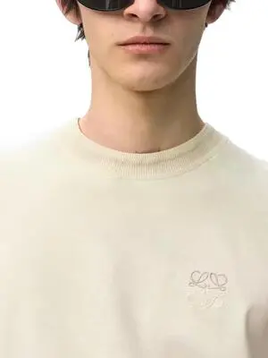 Loewe Anagram Embroidered T-shirt - Neutrals