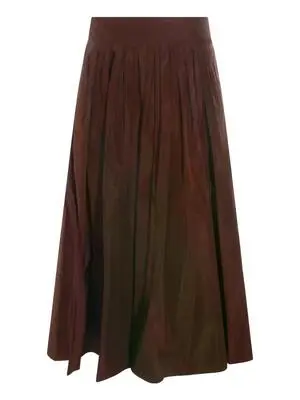 Max Mara Pleated Flared Skirt - Brown
