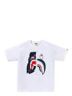 A BATHING APE Color Camo Tiger Shark T-shirt - White