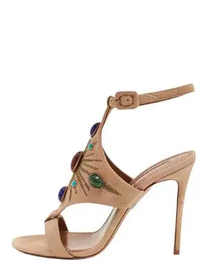 AQUAZZURA Embellished Ankle-strap Sandals - Neutrals