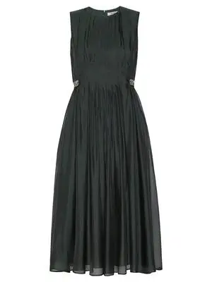 Max Mara Silk-blend Organza Fit-and-flare Maxi Dress - Green