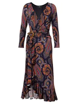 Etro Paisley Print V-neck Wrap Dress - Multicoloured