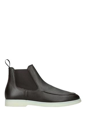 AURELIEN City Leather Chelsea Boots - Dark Brown