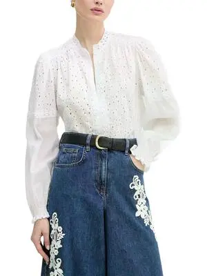 TWINSET Broderie Anglaise Lace-trim Blouse - White