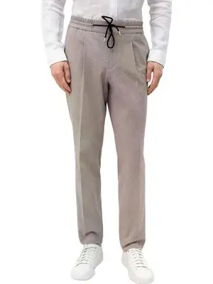 Hugo Seersucker Drawstring Trousers - Brown