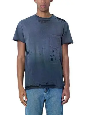 GALLERY DEPT. Distressed Cotton T-shirt - Grey