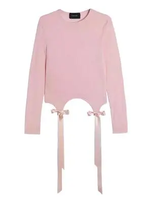 Simone Rocha Bow Detail Long Sleeve T-shirt - Pink
