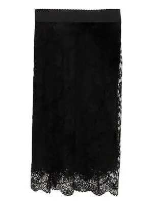Dolce & Gabbana Lace Midi Skirt - Black