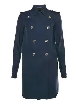 Gucci Navy Double-breasted Coat - Blue