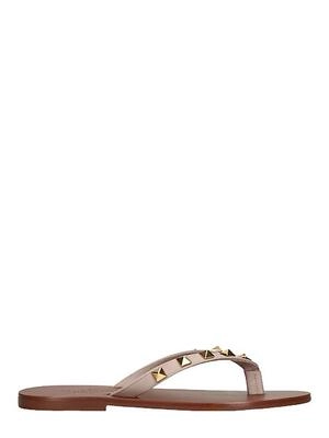 Valentino Garavani Rockstud Leather Sandals - Blush