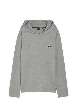 BOSS Waffle Cotton-blend Hooded Sweatshirt - Grey