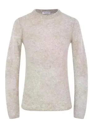 Brunello Cucinelli Sequin-embellished Knitted Sweater - Neutrals