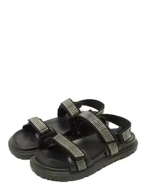 Dior Embellished Flat Sandals - Black