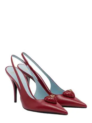 Valentino Garavani Valentino Garavani Cour Royal Leather Slingback Pumps Red