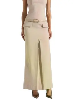 Manière De Voir Tabitha Belted Maxi Dress - Neutrals