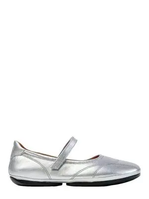 Camper Camper Right Nina Touch-Strap Ballet Flats Silver