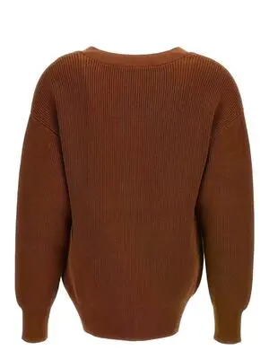 Elisabetta Franchi Toggle-fastening Ribbed-knit Cardigan - Brown