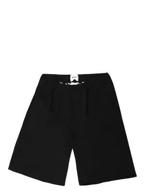 BONSAI Elasticated Waistband Wide-leg Shorts - Black