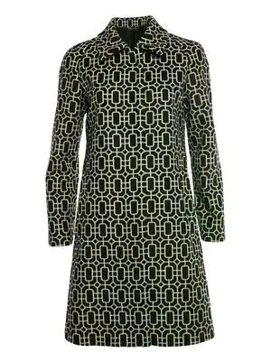 Gucci Octagonal Pattern Single-breasted Coat - Black