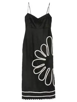 CALA DE LA CRUZ Paloma Midi Dress - Black
